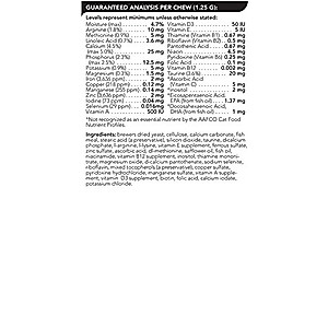 VetriScience NuCat Multi Vitamin for Cats, 90 Chewable Tablets - Complete MultiVitamin Supports Skin and Coat, Immune System, Eye Sight and Everyday Wellness