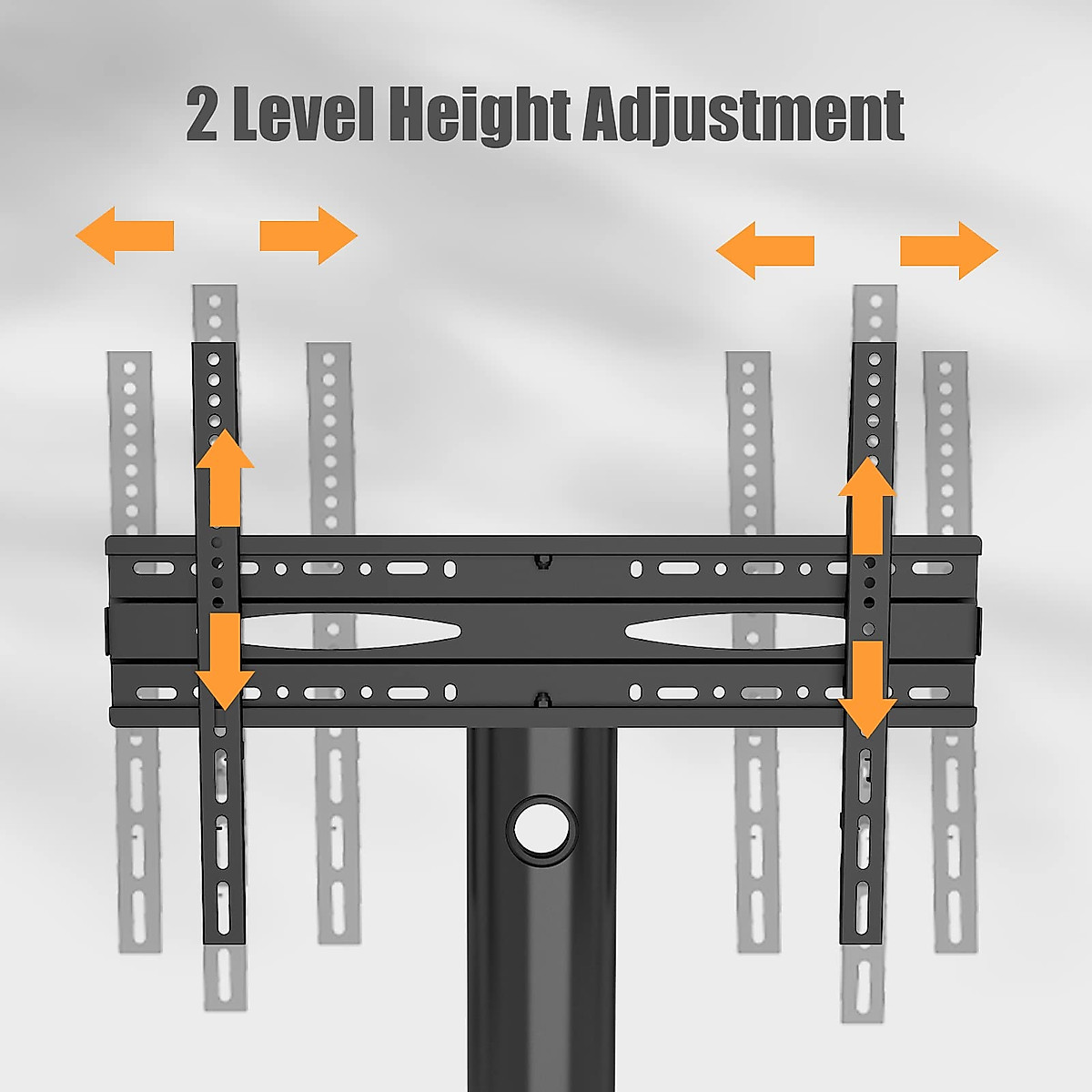 Universal Floor TV Stand with Height Adjustable and Media Shelf for 32-70 inch Flat Screen TV, Swivel TV Mounts Stand with Solid Wood Base for Living Room (Walnut)