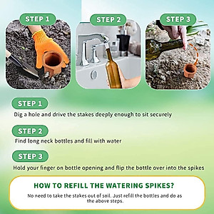 Tcamp 10 Pack Plant Watering Devices, Terracotta Plant Watering Spikes Wine Bottle Automatic Plant Waterer for Vacations, Self-Watering Stakes for Indoor Outdoor Plants