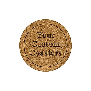 Cork Coaster set of 6 Personalized Custom Engraved. Great Gift, for Home Bar, Restaurant, Brewery, Homebrewer, complement Kegerator