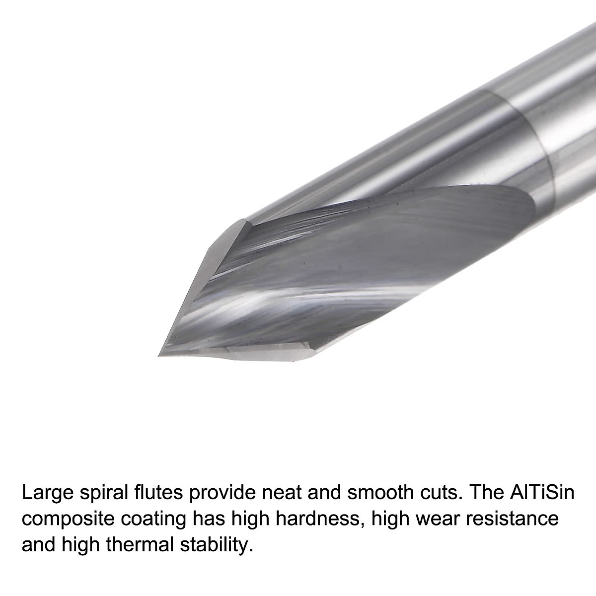 uxcell Spotting Drill Bits 5mm Dia 5mm Shank 60 Degree Solid Carbide AlTiSin Coated 2 Flutes Round Shank Drilling Cutter