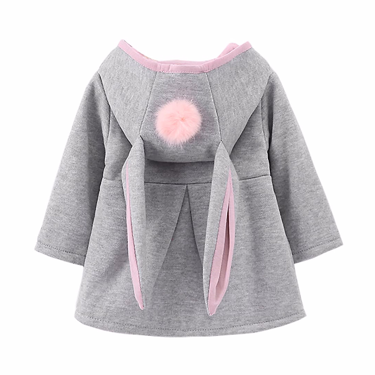Urtrend Baby Girl's Toddler Winter Coat Jacket Outerwear Ears Hoodie(Tag 12,Gray)