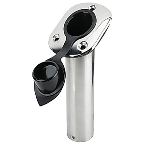 Amarine Made 4 Pack of Stainless Steel Rod Holders Rubber with Cap, Liner, Gasket (30 Degree Rod Holders)