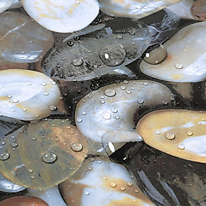 REDODECO 3D Cobblestone Self Adhesive Gloss Vinyl Wrap Film Kitchen Countertop Peel Stick Wallpaper Decal 15.8inx79in