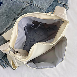 Kawaii Messenger Bag Cute Crossbody Bag Kawaii Aesthetic Shoulder Bag for Women Canvas Flap Messenger Bag with Plush Stickers Cute Japanese Bag