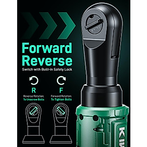 KIMO 20V Cordless Ratchet Wrench 1/2" Set, 74 Ft-lbs 400 RPM Electric Ratchet Wrench, Battery Powered Ratchet with 7 Sockets, 3" Extension Bar, 3/8" Adapter, 2-Pack Lithium-Ion Batteries, Fast Charger