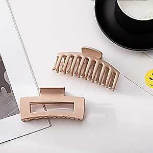 10 Pack 4.4" Large Hair Clips,Claw Clips,Hair Clips for Women & Girls,2 Styles 5 Colors Internal tooth design Strong Hold Matte Claw Hair Clips for Women Thick Hair & Thin Hair, 90's Vintage Hair Clip