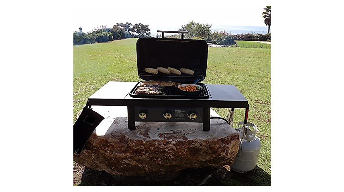 Brand-Man Bronco 3 Burner Propane Grill - Perfect for Tailgating