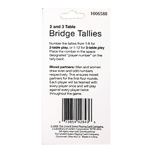 Congress White & Gold Tally Scorecards for Bridge, White & Gold