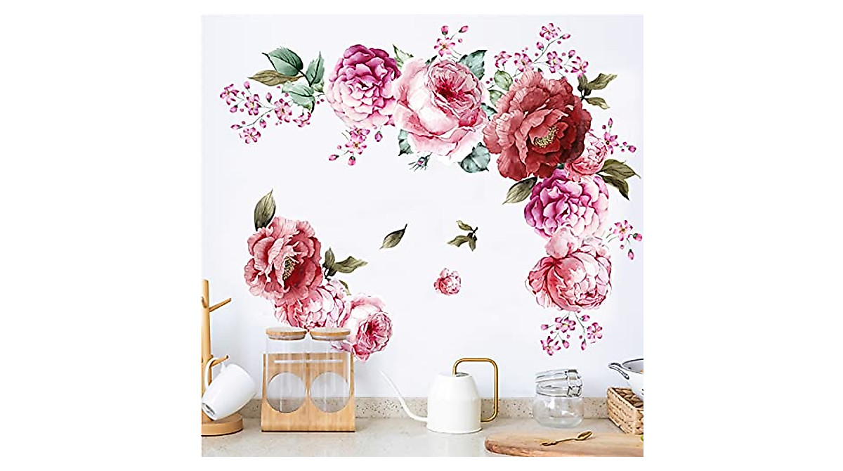 Peony Flower Wall Stickers - Romantic Home Decor