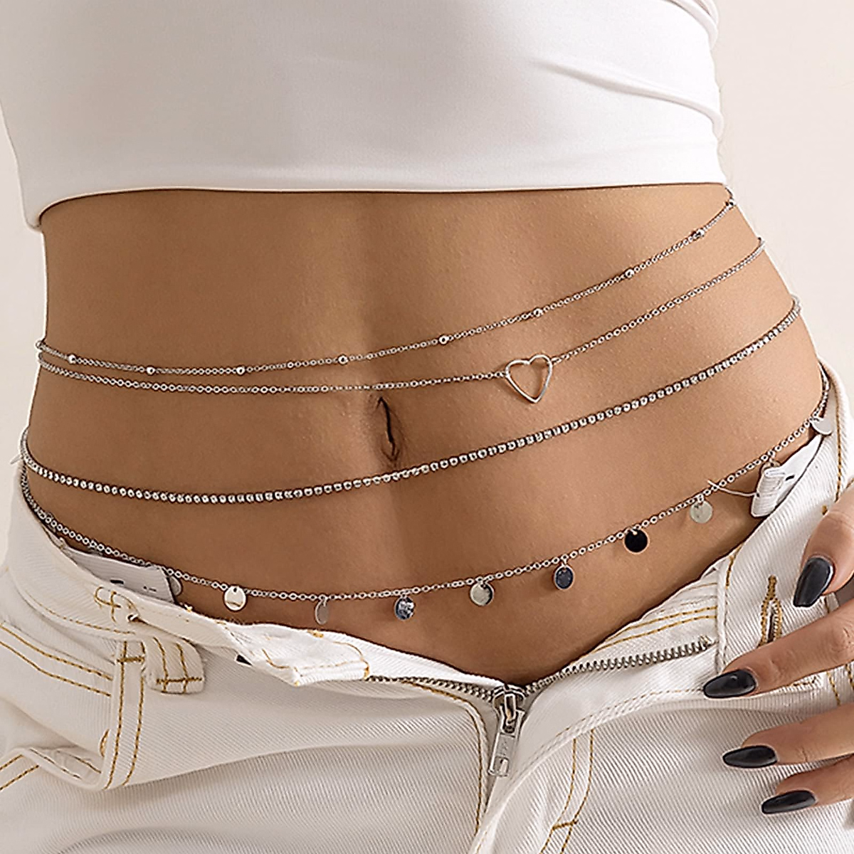 Gold Waist Chain Layered Belly Chain Dainty Boho Body Chain Jewelry for Women Snake Belly Chains Summer Outfits for Women Body Jewelry Gifts