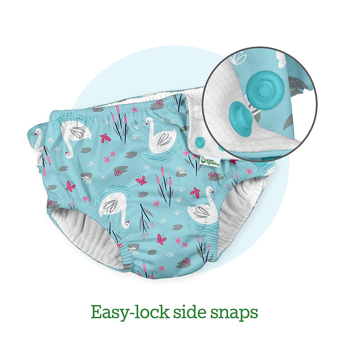 i Play Girls Reusable Absorbent Baby Swim Diapers Pink Butterflies 12 Months