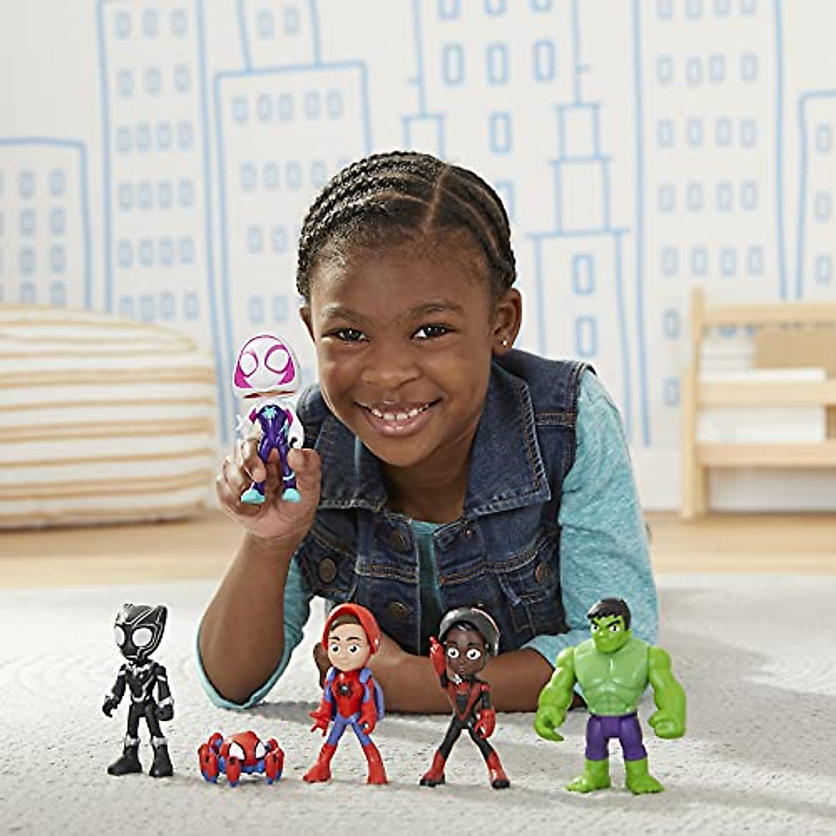 Marvel Hasbro Spidey and His Amazing Friends Hero Reveal Multipack with Mask-Flip Feature, 4-Inch Scale Action Figure Toys, Kids Ages 3 and Up, Frustration-Free Package , Black