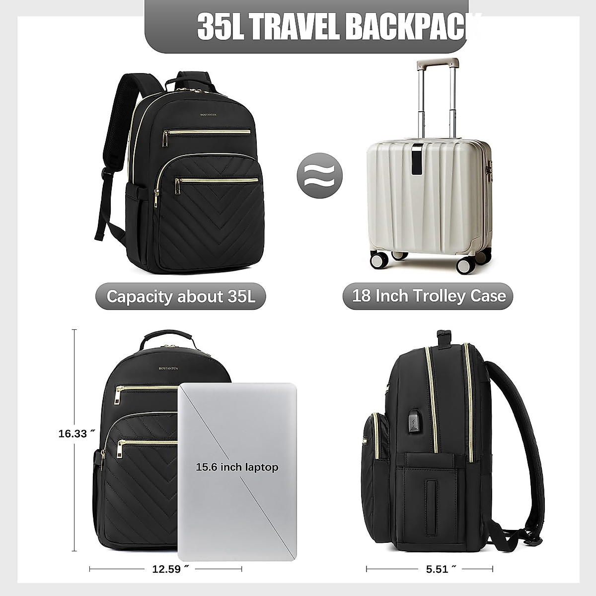 BOSTANTEN Small Wallet For Women ＆ Backpack for women