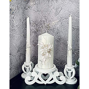 Magik Life Unity Candle Set for Wedding - Wedding Accessories for Reception and Ceremony - Candle Sets - 6 Inch Pillar and 2 10 Inch Tapers - Decorative Pillars White