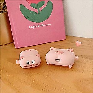 LEWOTE Airpods Pro Silicone Case Funny Cute Cover Compatible for Apple Airpods Pro[PAPA Animal Pet Design][Best Gift for Kids Friends Boys Girls] (Pink Pig)