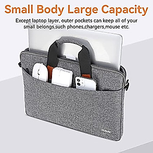 ZHUISUINI 14 14.6 15 Inch Laptop Bag Case with Shoulder Straps & Handle,Compatible with 14 inch New MacBook Pro M2/M1 Pro Max A2779 A2442 2023-2021,for 15 Inch Microsoft New Surface Laptop 5/4/3,Grey