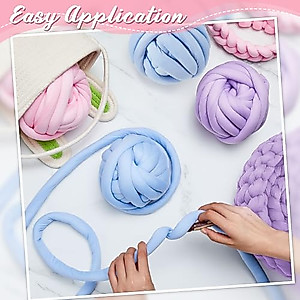 Timgle 6 Pcs Chunky Yarn Arm Knitting Yarns Bulky Yarn for Knitting Hand DIY Knit Throw Blanket Craft, Total 3.3 Lbs(Blue, Purple, Pink)