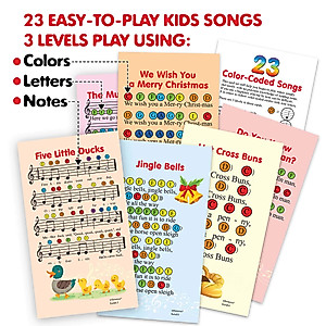 inTemenos Professional Diatonic Glockenspiel 15 notes - Metal Xylophone - 23 Sheet Music Songs, Stickers