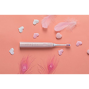 Kate's Secret Care Sonic Toothbrush Rechargeable One Charge Minimum 90 Days Use 5 Modes IPX7 Class Completely Waterproof 2 American Dupont Soft Head Brush - Pink