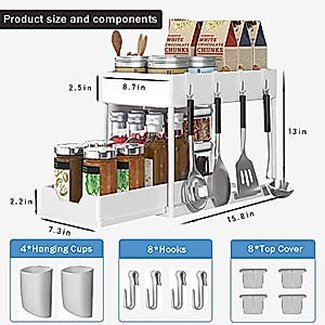 SKARO 2 Tier Upgraded Under Sink Sliding Basket Organizer and Storage, Pull Out For Easy Access, Multi-Purpose For Bathroom Storage And Kitchen Organizer Cabinets, 2 Pack, White
