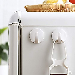 BESPORTBLE 2Pcs Fridge Magnet Hook Refrigerator Hanger Plastic Wall Hooks for Kitchen Refrigerator Home Utensils (White)