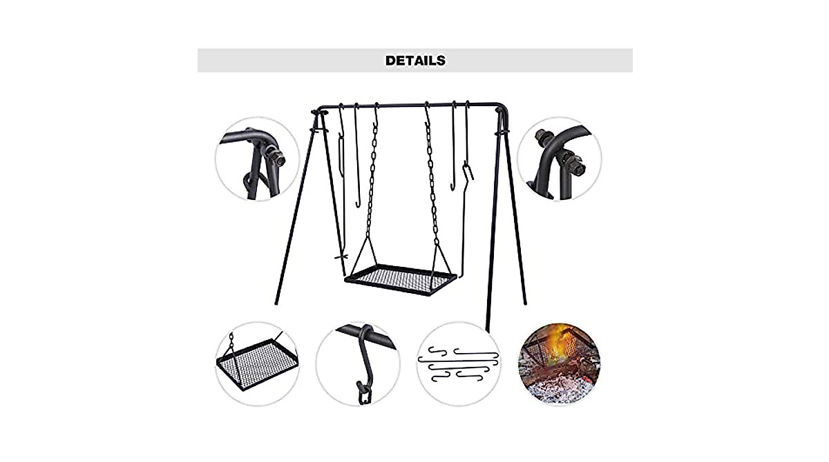 REDCAMP Campfire Cooking Stand for Outdoor BBQ & Fire Pits