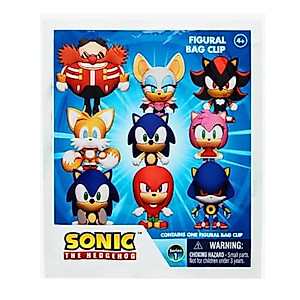 Monogram Sonic the Hedgehog - 3D Foam Figural Bag Clip in Blind Bag - Keychain - Sonic Tails, Knuckles, Amy and More..., Multicolor, 2.5"