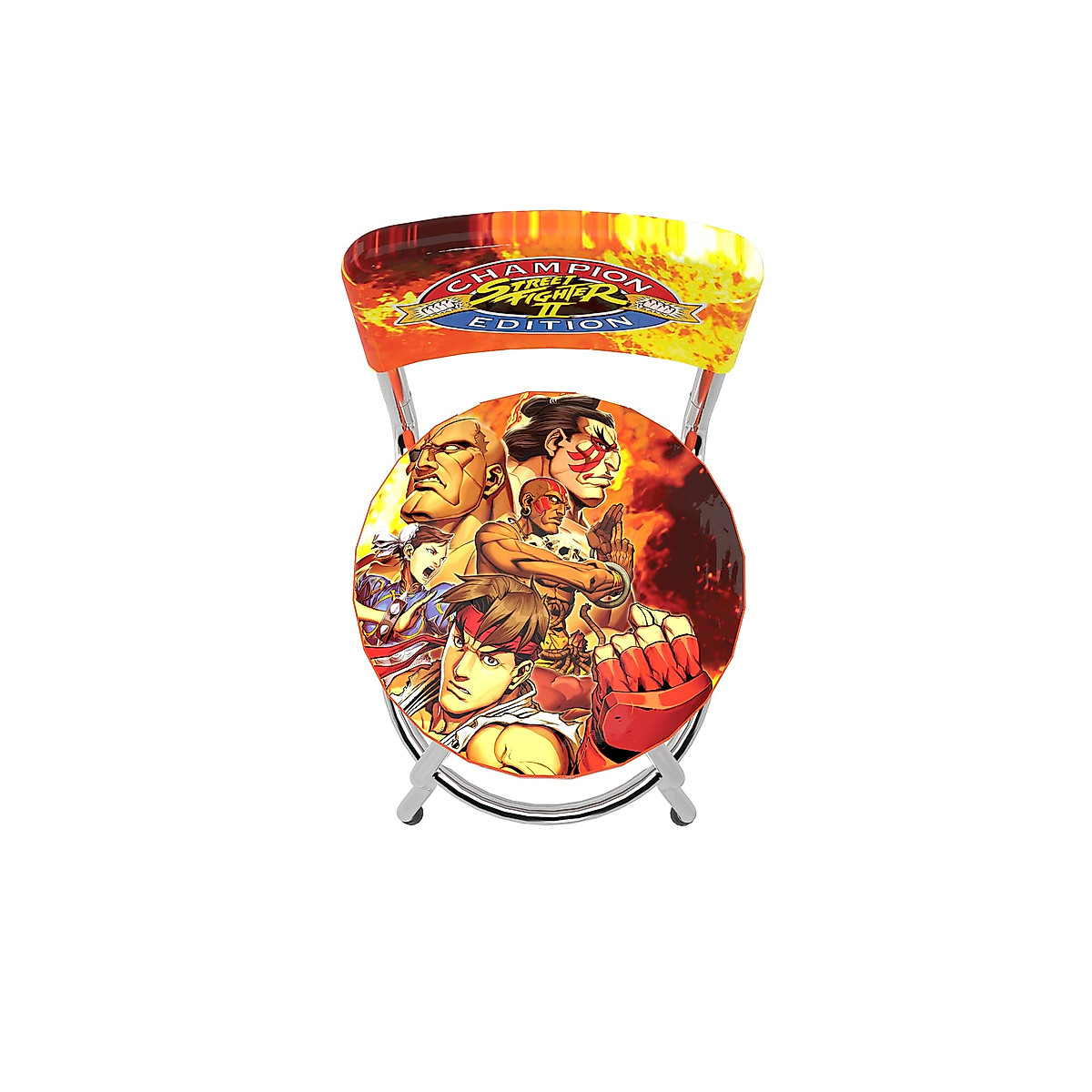 Arcade1Up Street Fighter II Champion Edition Swivel High Back Stool