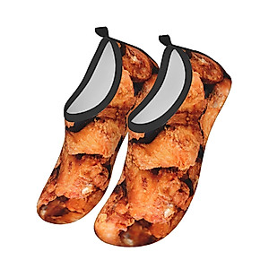 Beer and Fried Chicken Legs Water Shoes for Men Women Aqua Socks Barefoot Quick-Dry Beach Swimming Shoes for Yoga Pool Exercise Swim Surf