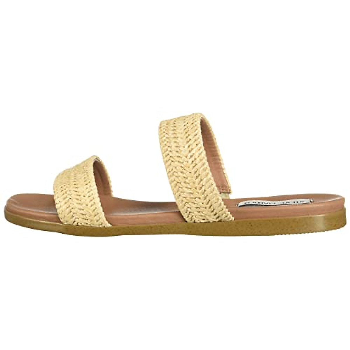 Steve Madden Women's Dual Flat Sandal, Natural Raffia, 10