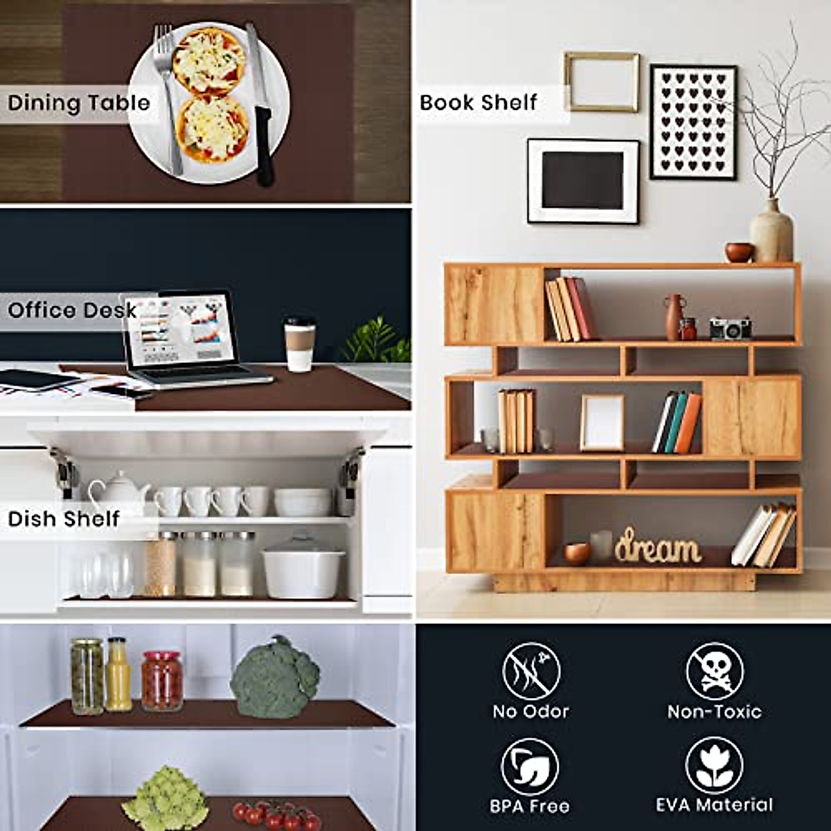 COSYLAND Shelf Liner Kitchen Drawer Mats 12"x240" Inches Non-Slip DIY Cuttable Mats Cabinet Liners Washable Refrigerator Liners for Cupboard, Pantry Shelves, Red