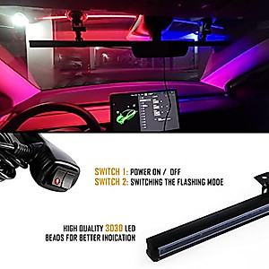 VGETTING LED Windshield Dash Emergency Strobe Lights w/Suction Cups for Law Enforcement POV Vehicles Trucks Rear Deck Hazard Warning Flashing Traffic Light Green White