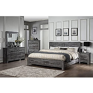 Acme Furniture Vidalia Nightstand, Rustic Gray Oak