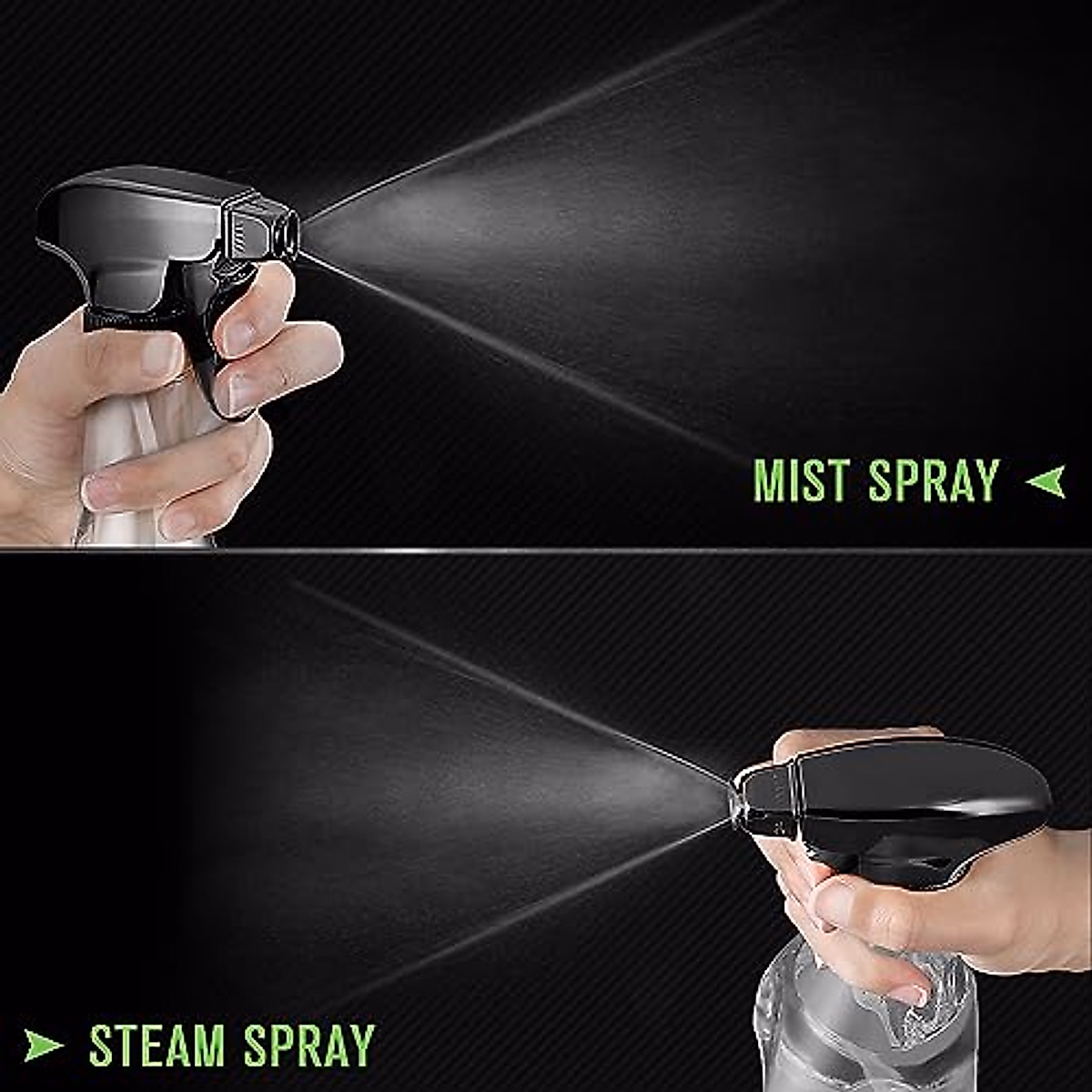 Showvigor Hair Spray Bottle Continuous Water Mister Spray Empty Ultra Fine for Hair Styling, Pets, Plants, Cleaning, Misting & Skin Care, Salons, for Taming Hair in Morning, Curly Hair.（11OZ/330ML）