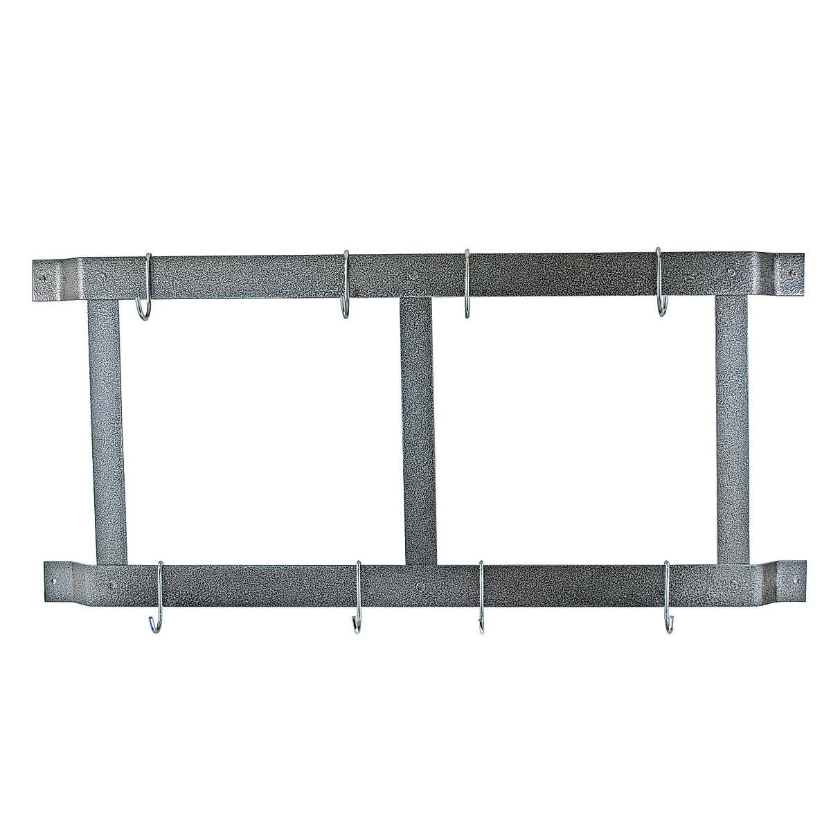 Rogar Ultimate Wall Mounted Pot Rack Vertical/Horizontal in Hammered Steel