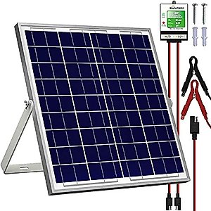 SOLPERK 20W Solar Panel，12V Solar Panel Charger Kit+8A Controller， Suitable for Automotive, Motorcycle, Boat, ATV, Marine, RV, Trailer, Powersports, Snowmobile etc. Various 12V batteries. (20W Solar