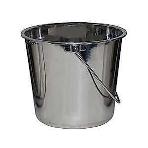 Grip Stainless Steel Bucket (1 Gallon) - Great for Pets, Cleaning, Food Prep - Hang on Fences, Cages, Kennels - Home, Garage, Workshop