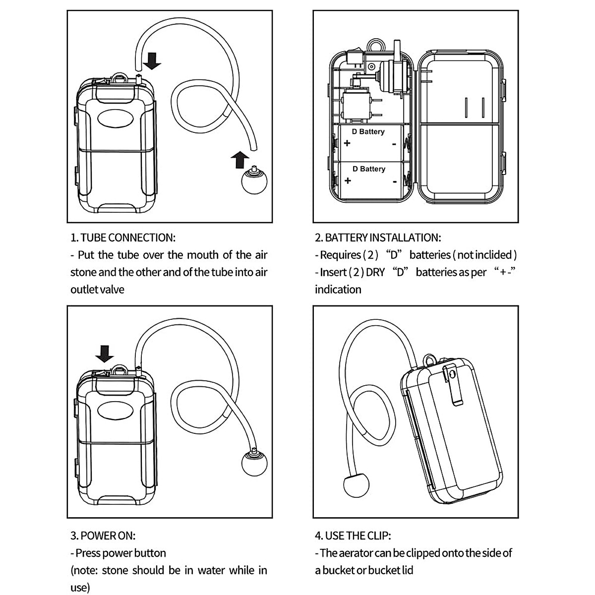 HUIXHAO Portable Air Pump, Aquarium Air Pump, Aeration Up to 6 Gallons, Fish Tank Air Bubble Aerator for Fish Tank, Fishing Etc