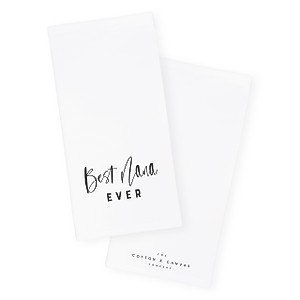 The Cotton & Canvas Co. Best Nana Ever Soft and Absorbent Kitchen Tea Towel, Flour Sack Towel and Dish Cloth, for Her