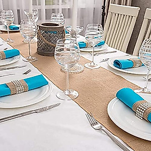 5 Pack Burlap Table Runners, 12 x 71 Inch Rustic Table Runner Farmhouse Table Decor, Burlap Woven Fabric Placemats Rustic Long Roll Home Decor for Outdoor Wedding and Dinner