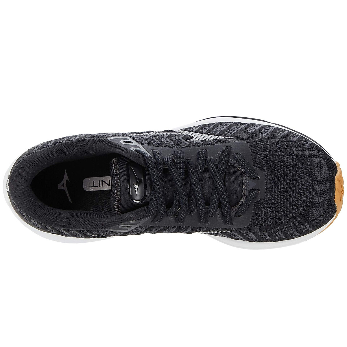 Mizuno Women's Wave Rider 24 WAVEKNIT Running Shoe, Black-Dark Shadow, 6 D US