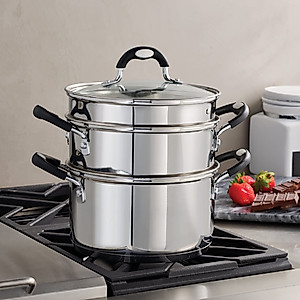 Stainless Steel 3 Quart Steamer & Double-Boiler, 4 Piece