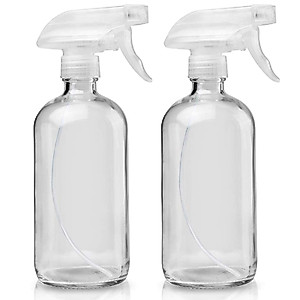 Cosywell Glass Spray Bottles Empty 16oz Boston Round Bottle Refillable Container Small Travel Containers 20ml for Toiletries TSA Approved Silicone Cream Jars