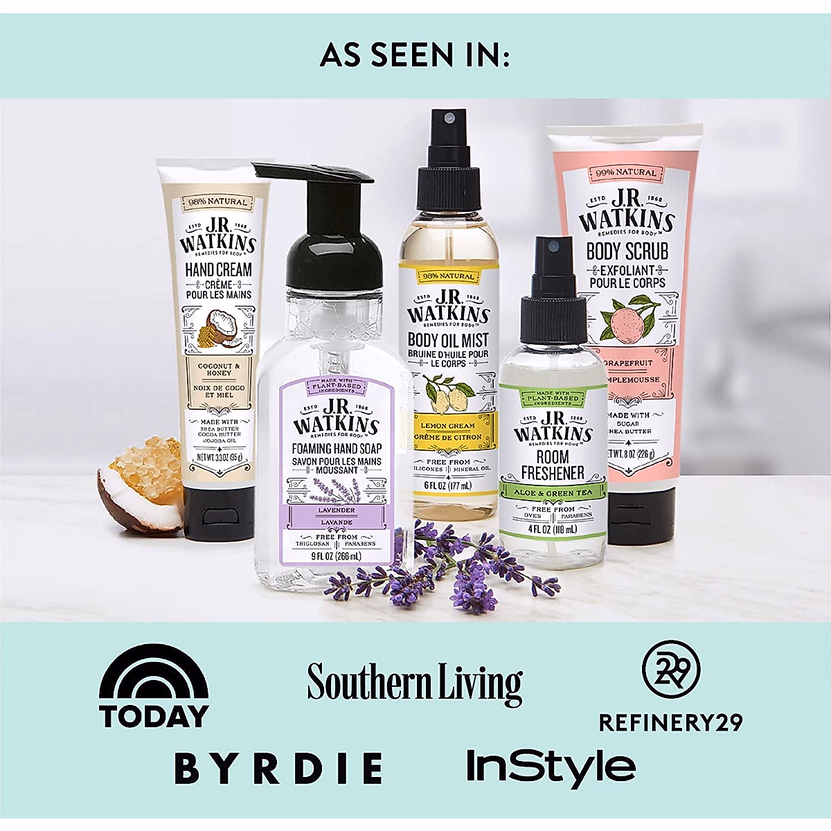 J.R. Watkins Foaming Hand Soap Refill, Moisturizing Foam Hand Wash, All Natural, Alcohol-Free, Cruelty-Free, USA Made, Ocean Breeze, 28 fl oz, 3 Pack