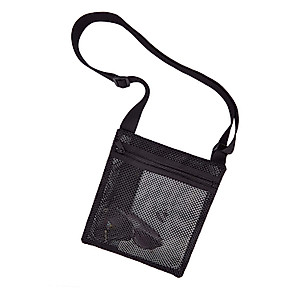 USPECLARE Heavy Duty Semi-Transparent Mesh Purse, 10" L x 9" H See Through Mesh Crossbody Bag with Inner Pocket for Swimming, Travel, Beach (Black)