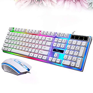 Game Keyboard keboard for Gaming USB Computer Keyboard Office Keyboard Gaming Keyboard Mechanical Keyboard Lighted Keyboard LED Keyboard USB Keyboard White Mouse and Keyboard Wired