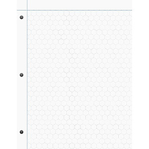 Organic Chemistry Notepad Hexagon Graph Paper Notebook, 200 pages (100 sheets), 1/4-inch Side Hexagons by Hexapad