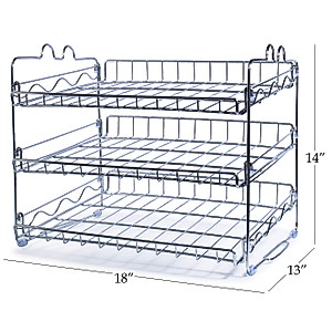 Stackable Can Rack Organizer, for 36 cans - Great for the Pantry Shelf, Kitchen Cabinet or Counter-top. Stack Another Set on Top to Double Your Storage Capacity. (Chrome Finish), Standart