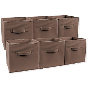 Greenco Foldable Storage Cubes Non-woven Fabric -6 Pack-(Brown)